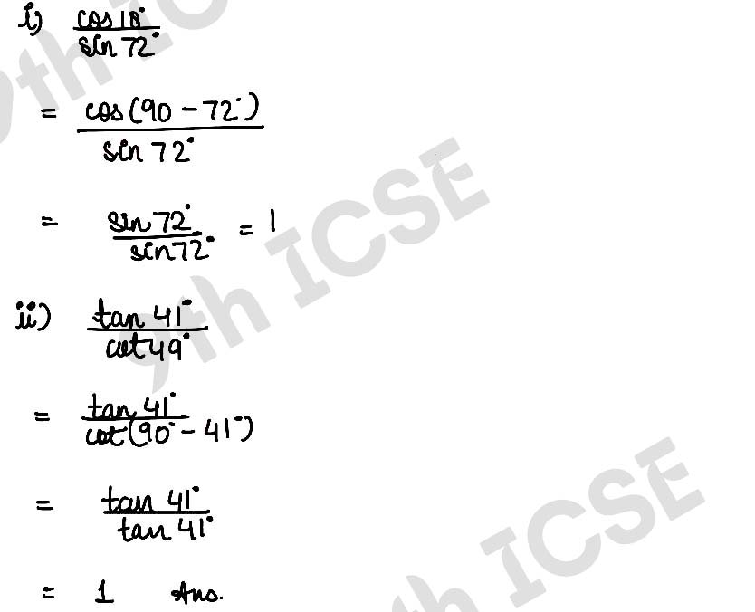 Maths Trignometric Ratios of Standard Angles Exercise18-2